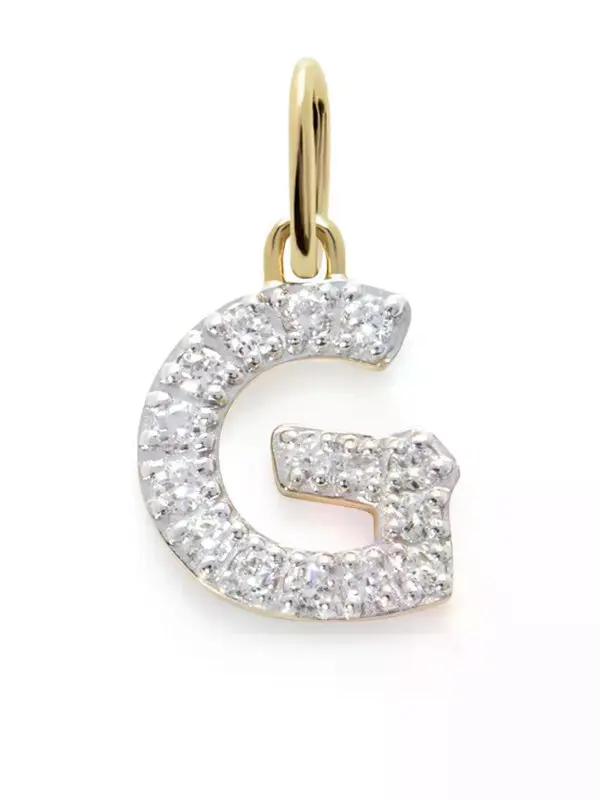 Monica Vinader 14kt Yellow Initial G Diamond Pendant - Gold