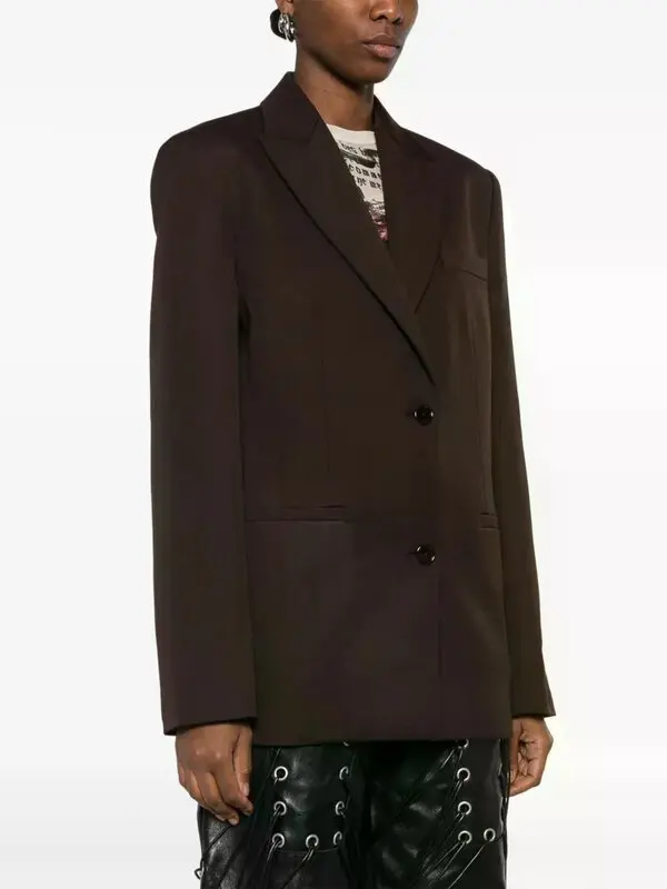 Off-White Wool Blazer - Brown