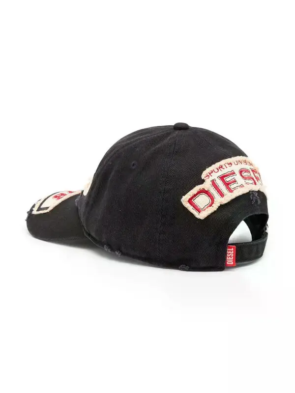 DIESEL® Distressed-effect C-braff Cap - Black