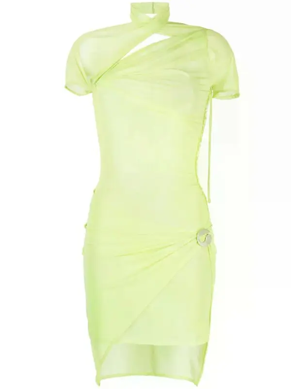Coperni Asymmetric Draped Mesh Dress