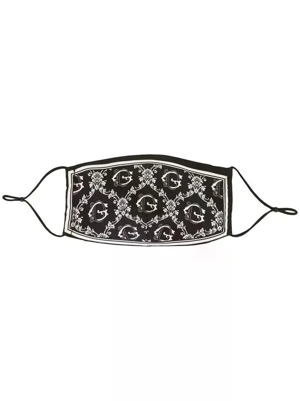 Dolce & Gabbana Brocade-print Face Mask - Black