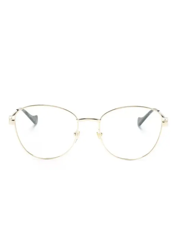 Gucci Interlocking G Round-frame Glasses - Gold