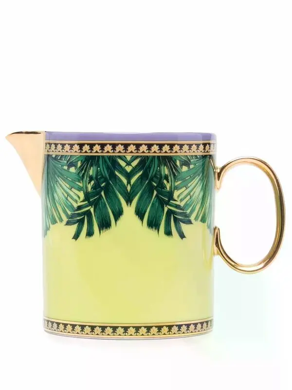 Versace Tropical-print Panelled Mug - Yellow