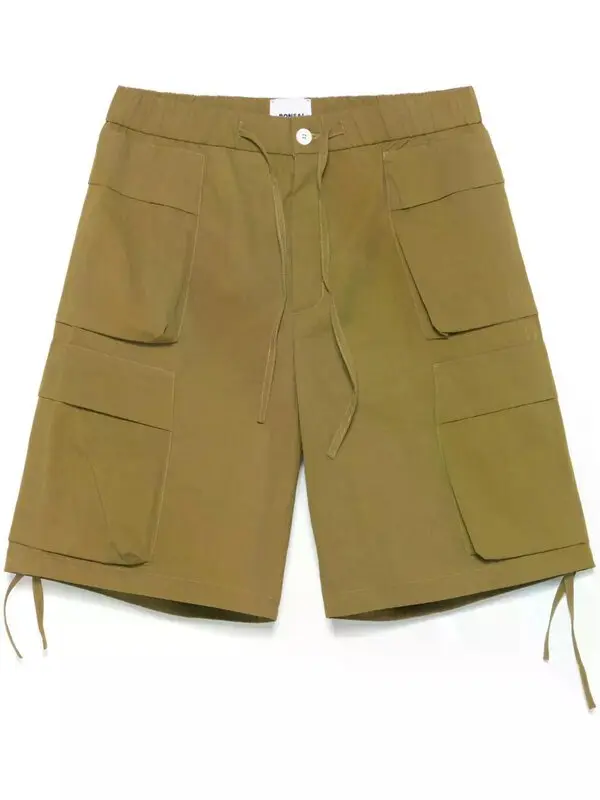 BONSAI Crinkled Cotton-blend Cargo Shorts - Green