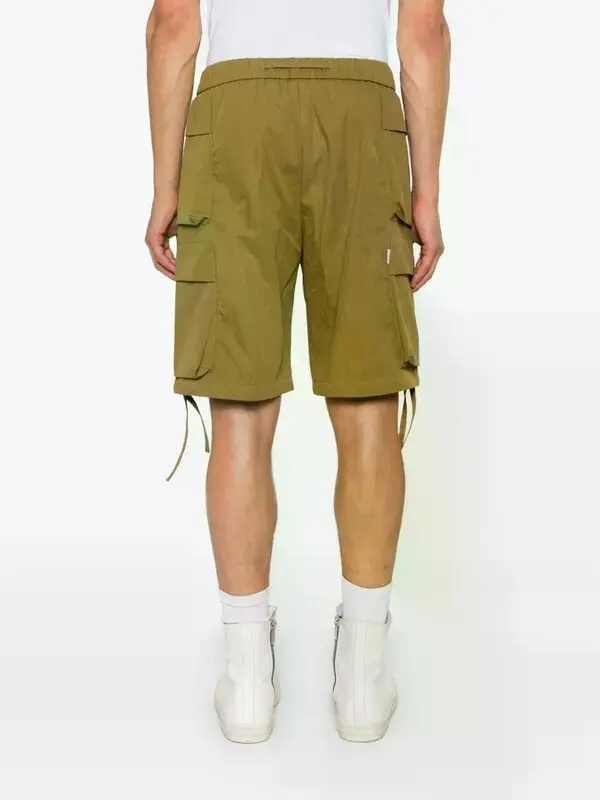 BONSAI Crinkled Cotton-blend Cargo Shorts - Green