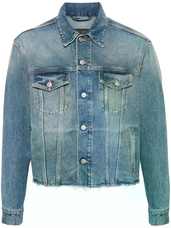 MAISON MARGIELA Raw-cut Denim Jacket - Blue