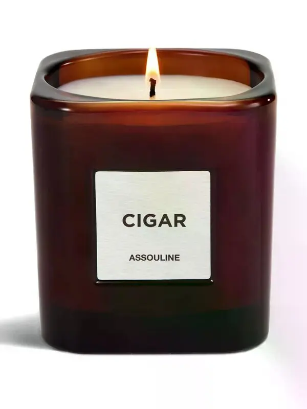 Assouline Library Cigar Scented Candle - Brown