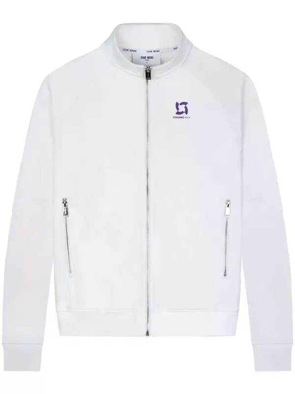TEAM WANG DESIGN Logo-print Zipped Track Jacket - White