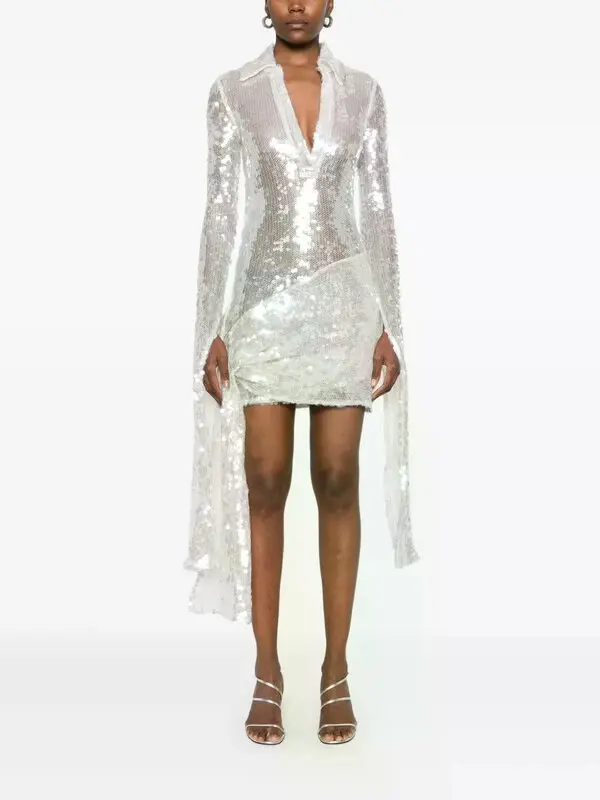Coperni Knotted Sequinned Mini Dress