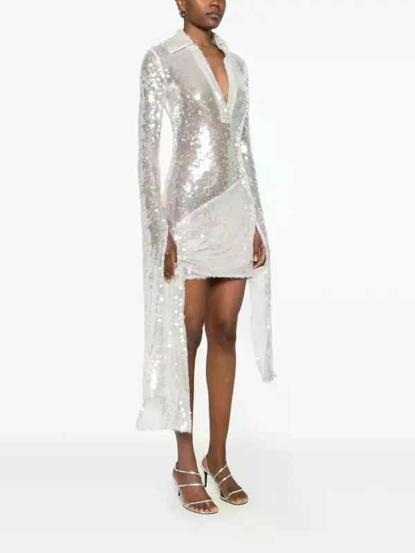 Coperni Knotted Sequinned Mini Dress