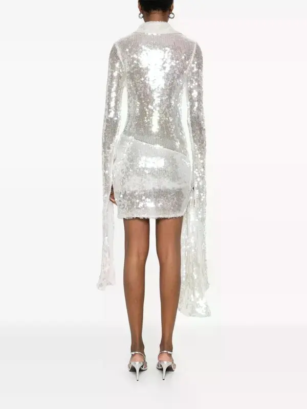 Coperni Knotted Sequinned Mini Dress