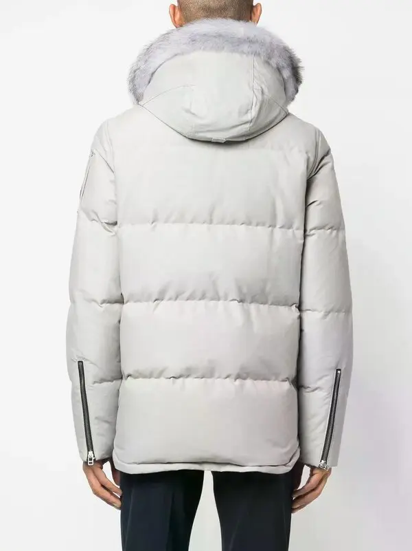 Moose Knuckles Faux-fur Trim Padded Parka - Grey