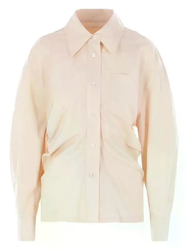 Co Button-front Draped Shirt - Neutrals