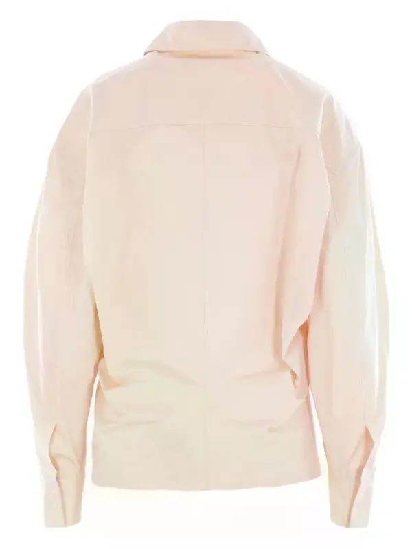 Co Button-front Draped Shirt - Neutrals