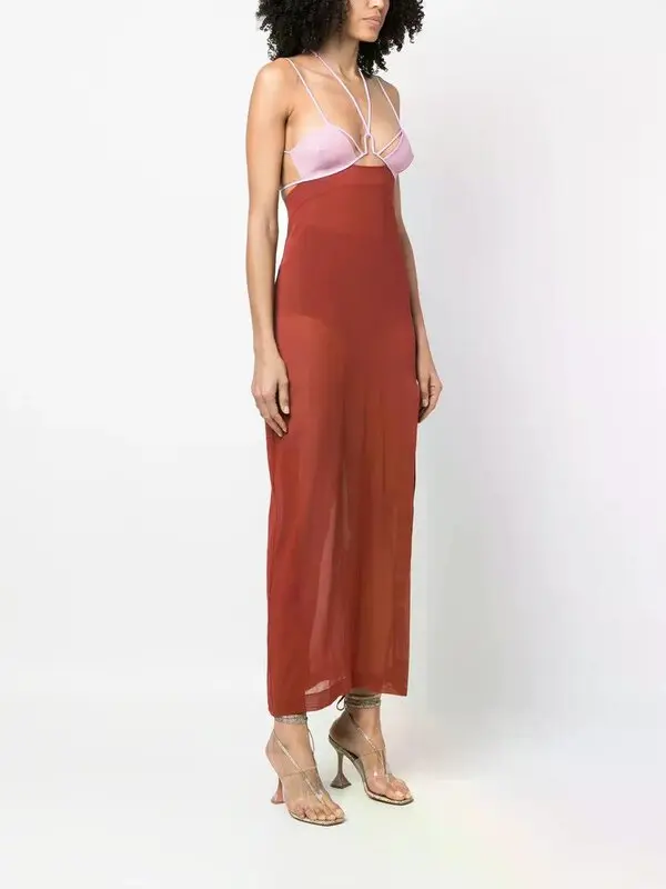 NENSI DOJAKA Strappy Sheer Dress