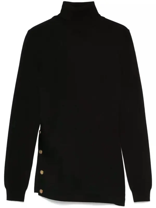 Elisabetta Franchi Roll-neck Fine Knit Sweater - Black
