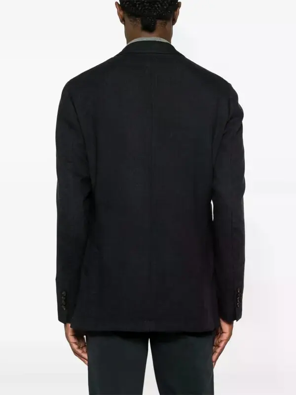 LARDINI Brooch-detail Single-breasted Blazer - Blue