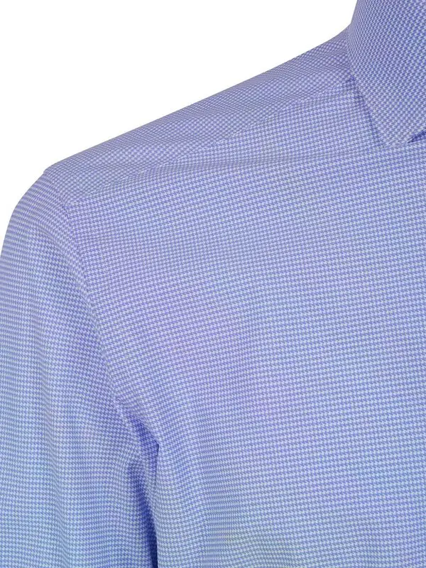 TINTORIA MATTEI 954 Houndstooth Pattern Shirt