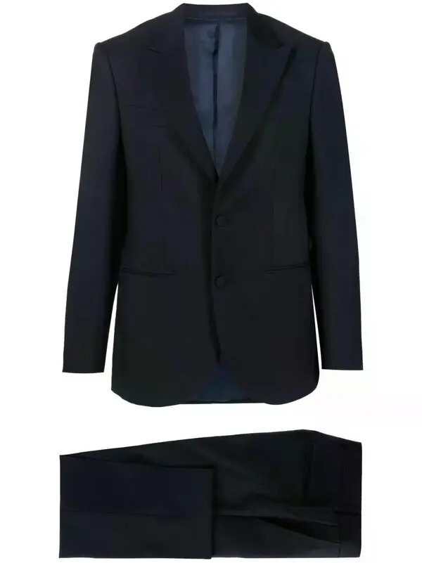 D4.0 Single-breasted Wool Suit - Blue
