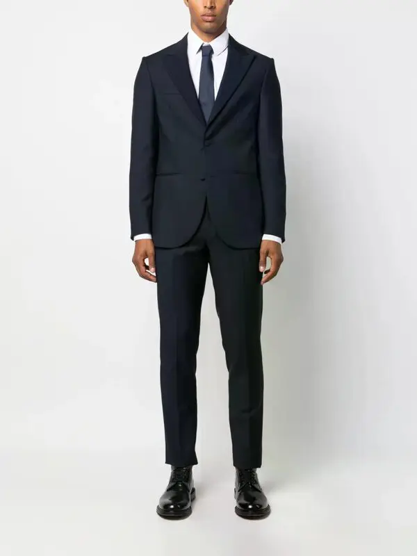 D4.0 Single-breasted Wool Suit - Blue