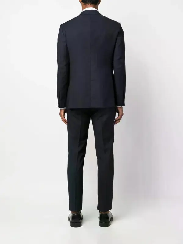 D4.0 Single-breasted Wool Suit - Blue