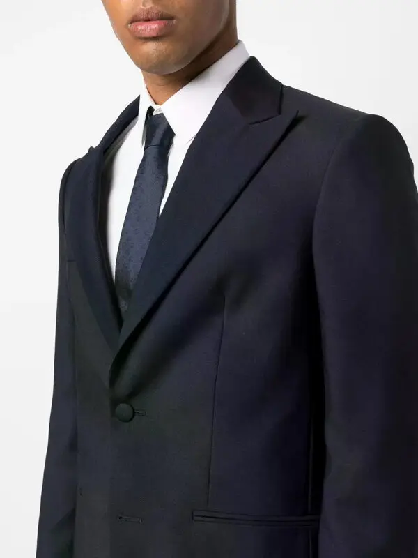 D4.0 Single-breasted Wool Suit - Blue