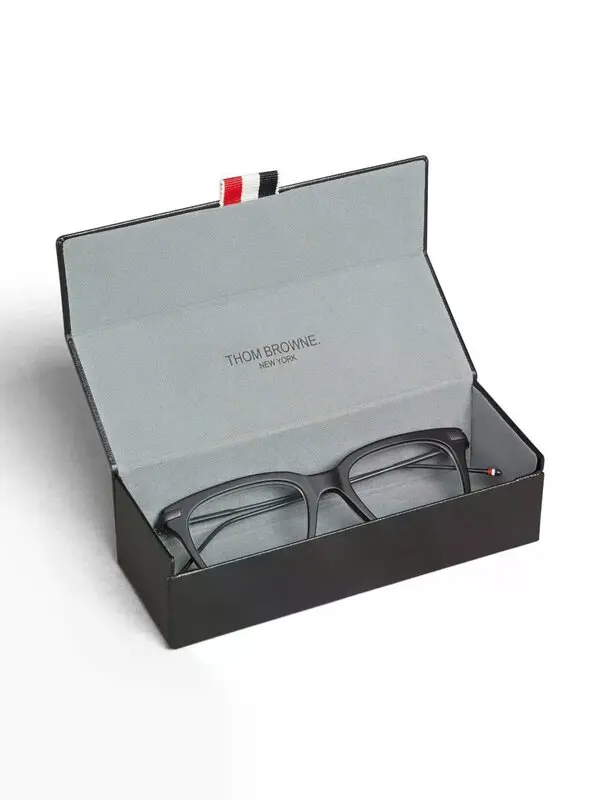 Thom Browne Rectangular-frame Metal Glasses - Black