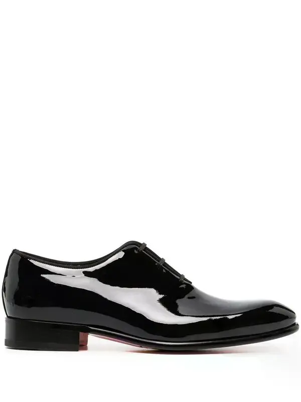 Santoni Patent Leather Oxford Shoes - Black