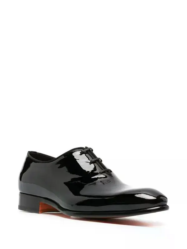 Santoni Patent Leather Oxford Shoes - Black