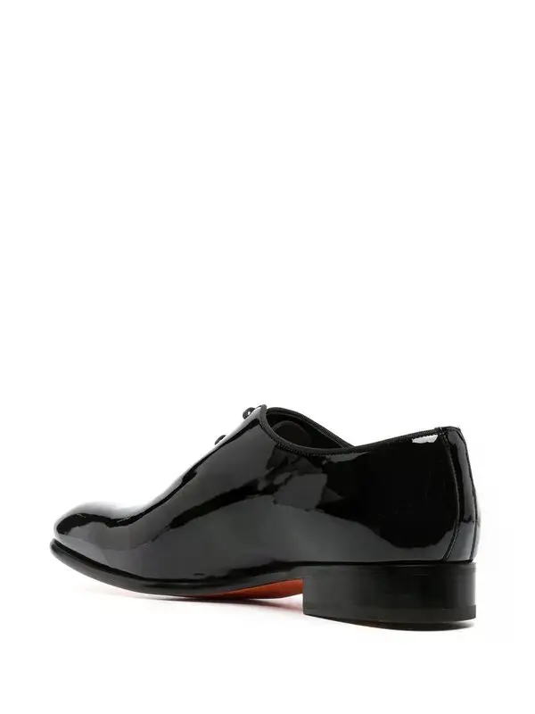Santoni Patent Leather Oxford Shoes - Black