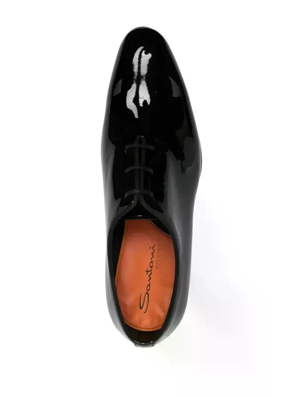 Santoni Patent Leather Oxford Shoes - Black