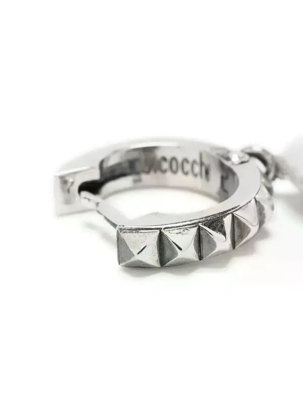 Emanuele Bicocchi Pyramid Stud Pearl Hoop Earring