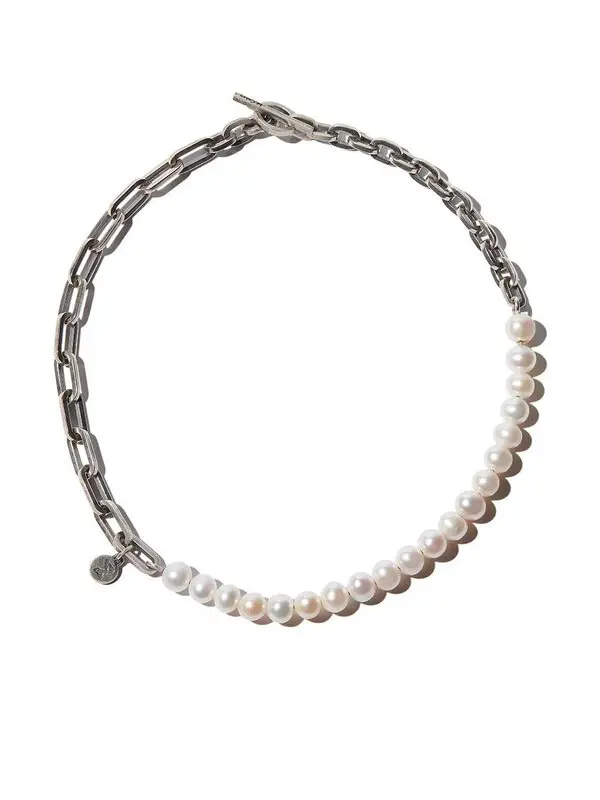 M. Cohen Elm Trio Pearl Chain Bracelet - Silver