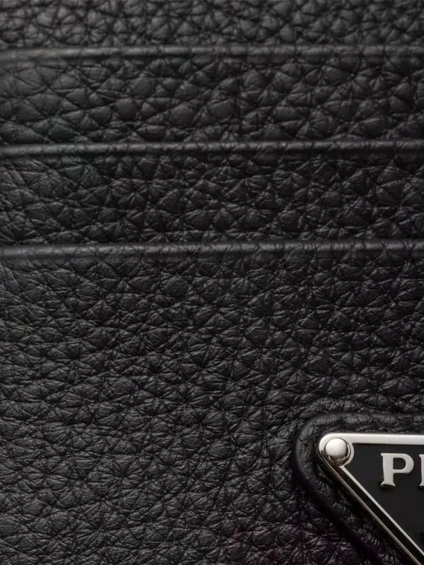 Prada Enamel Triangle-logo Card Holder