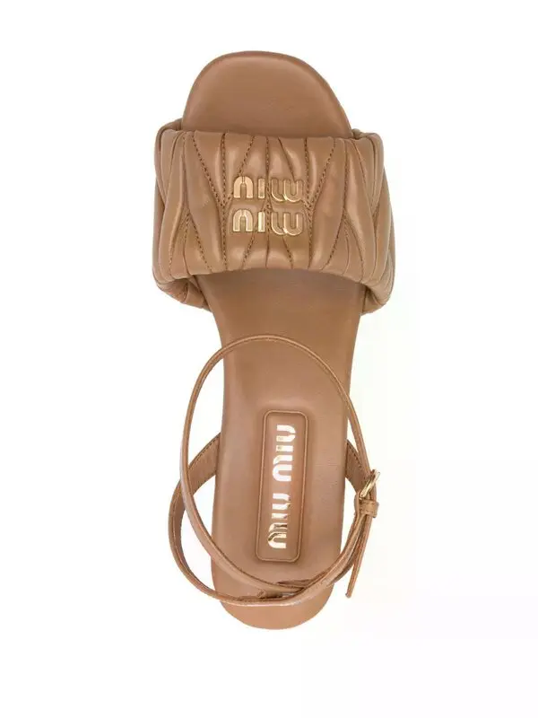 Miu Miu Logo-lettering Leather Sandals