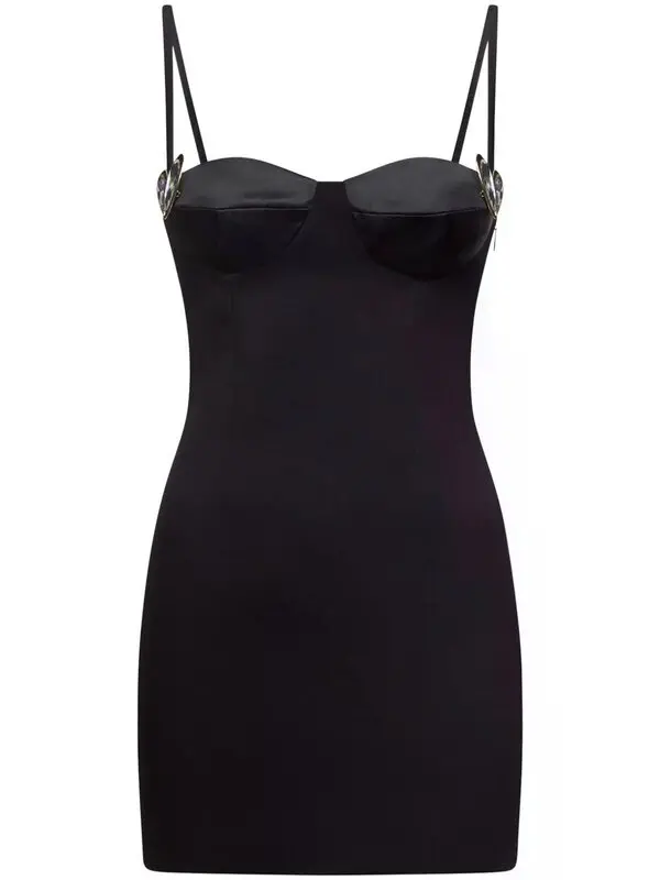 AREA Heart-motif Twill Mini Dress