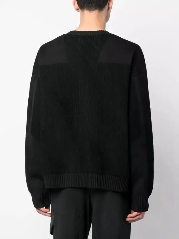 Y3 Ribbed-knit Panelled Jumper
