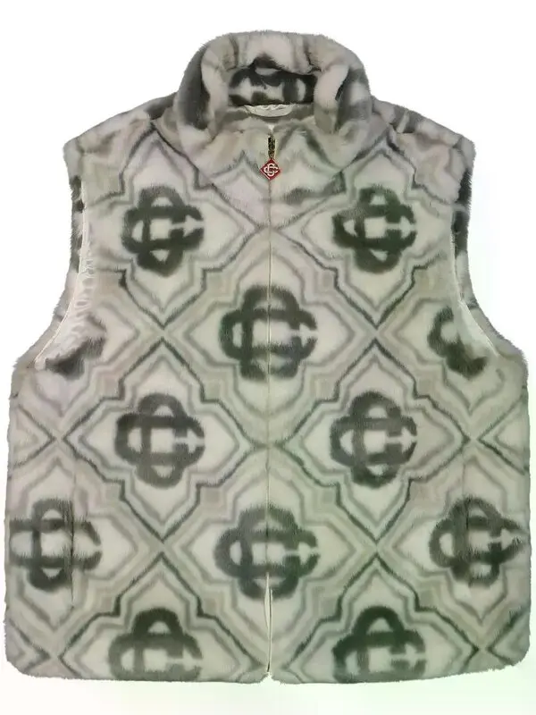 Casablanca Monogram-pattern Gilet - Grey
