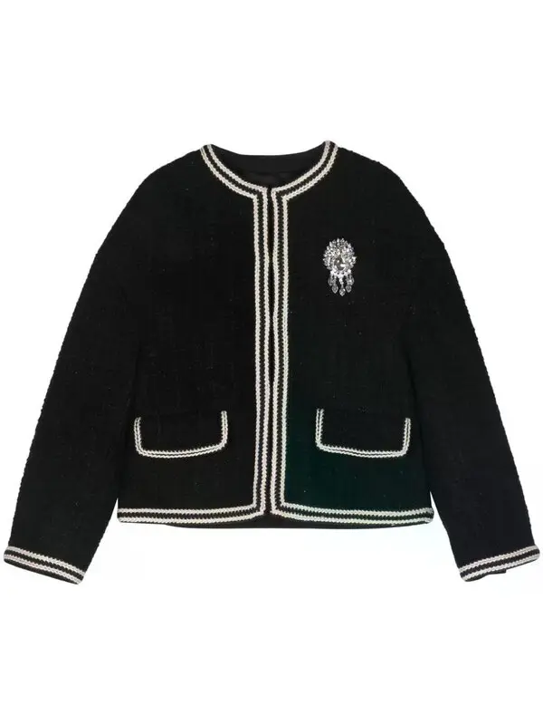 Gucci Brooch-detail Tweed Jacket