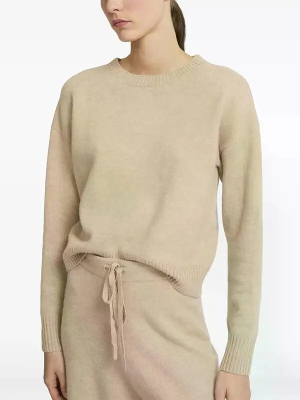 YVES SALOMON Knitted Lambswool Jumper - Neutrals