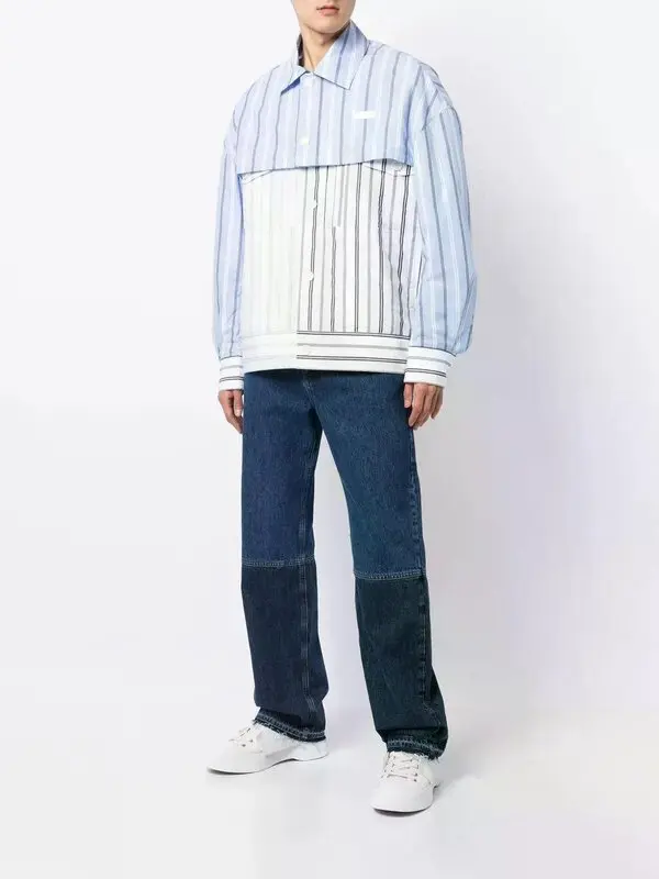 FENG CHEN WANG Layered Striped Jacket