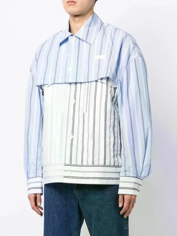 FENG CHEN WANG Layered Striped Jacket