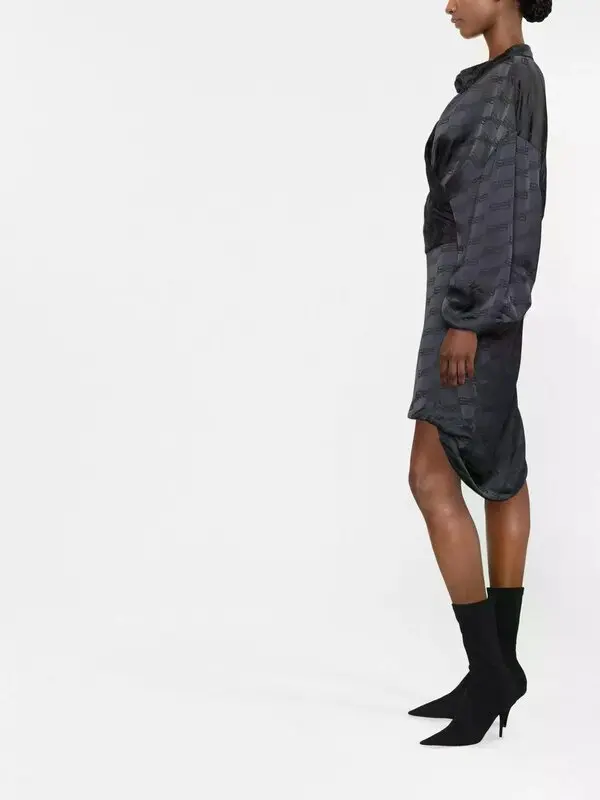 Balenciaga Bb Monogram Wrap Dress