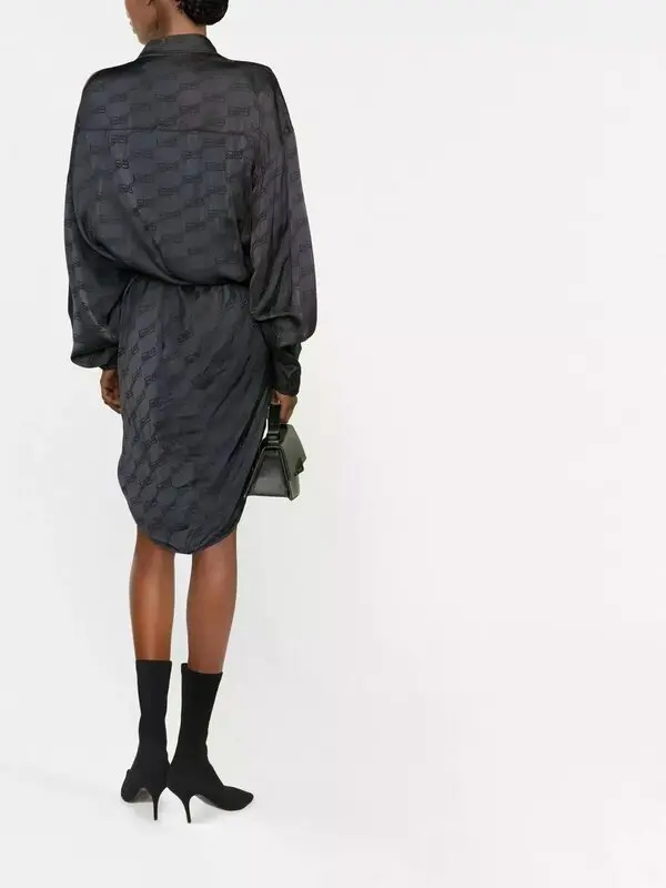Balenciaga Bb Monogram Wrap Dress