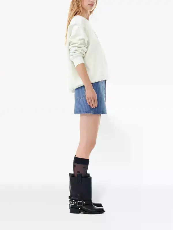 GANNI Striped Denim Skirt