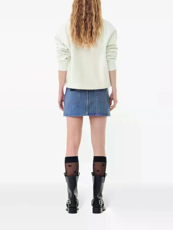 GANNI Striped Denim Skirt