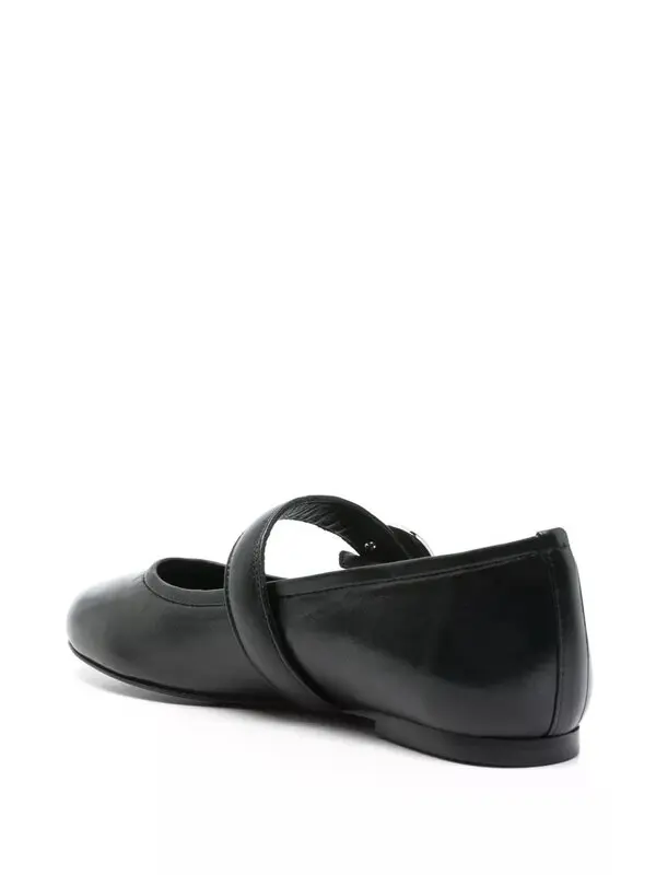 Coperni Buckle-strap Leather Ballet Flats - Black