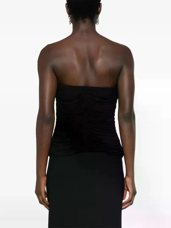 Saint Laurent Ruched Strapless Top