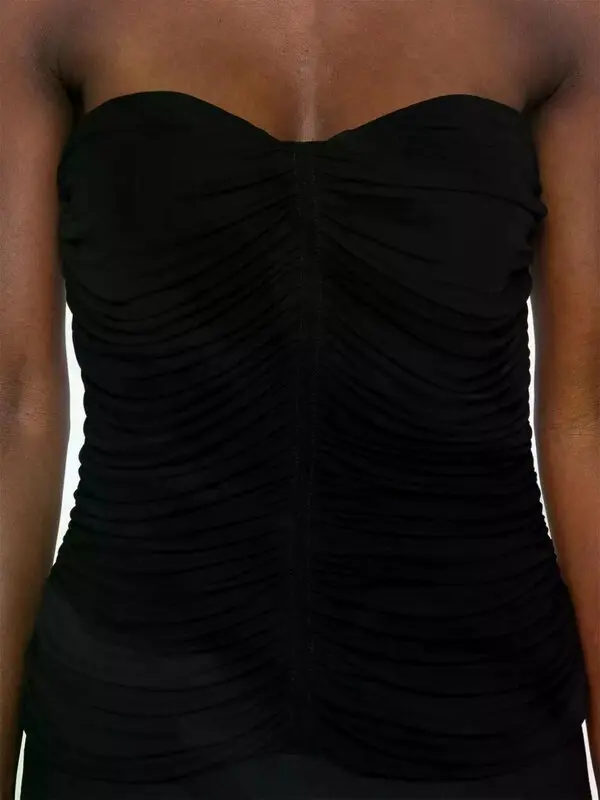 Saint Laurent Ruched Strapless Top