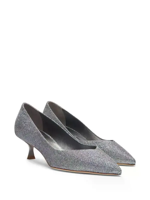 STUART WEITZMAN Eva 35mm Glitter Pumps - Silver